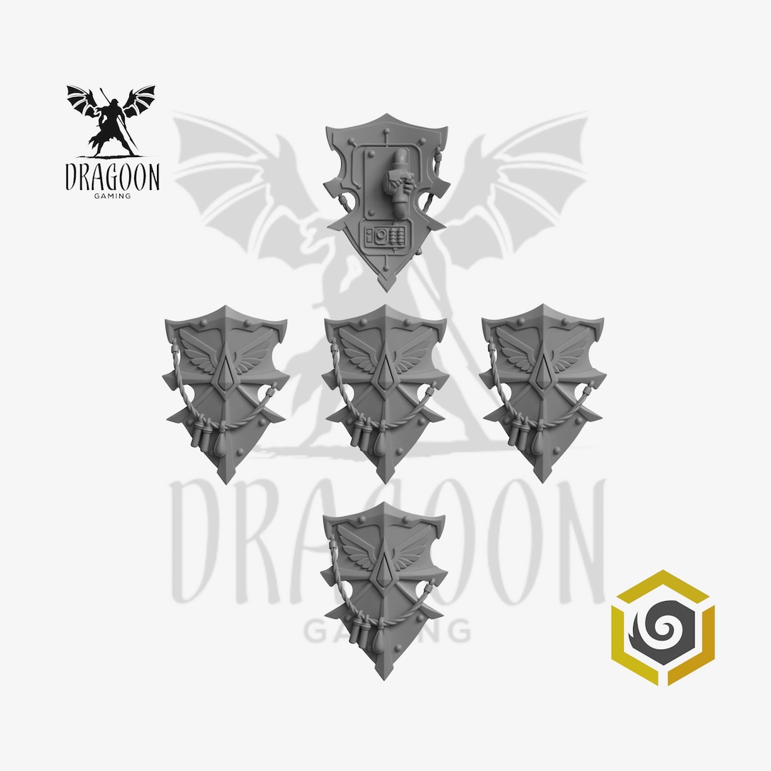 Crimson Lords Shields. Conversion Bits for 28mm Space Knights and Sci ...