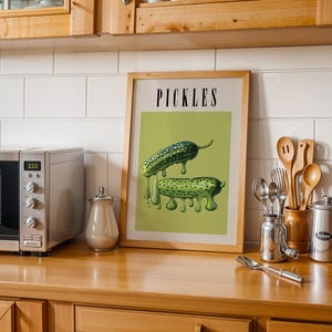 Dripping Pickles Illustration Print, Digital Downloadable Wall Art ...