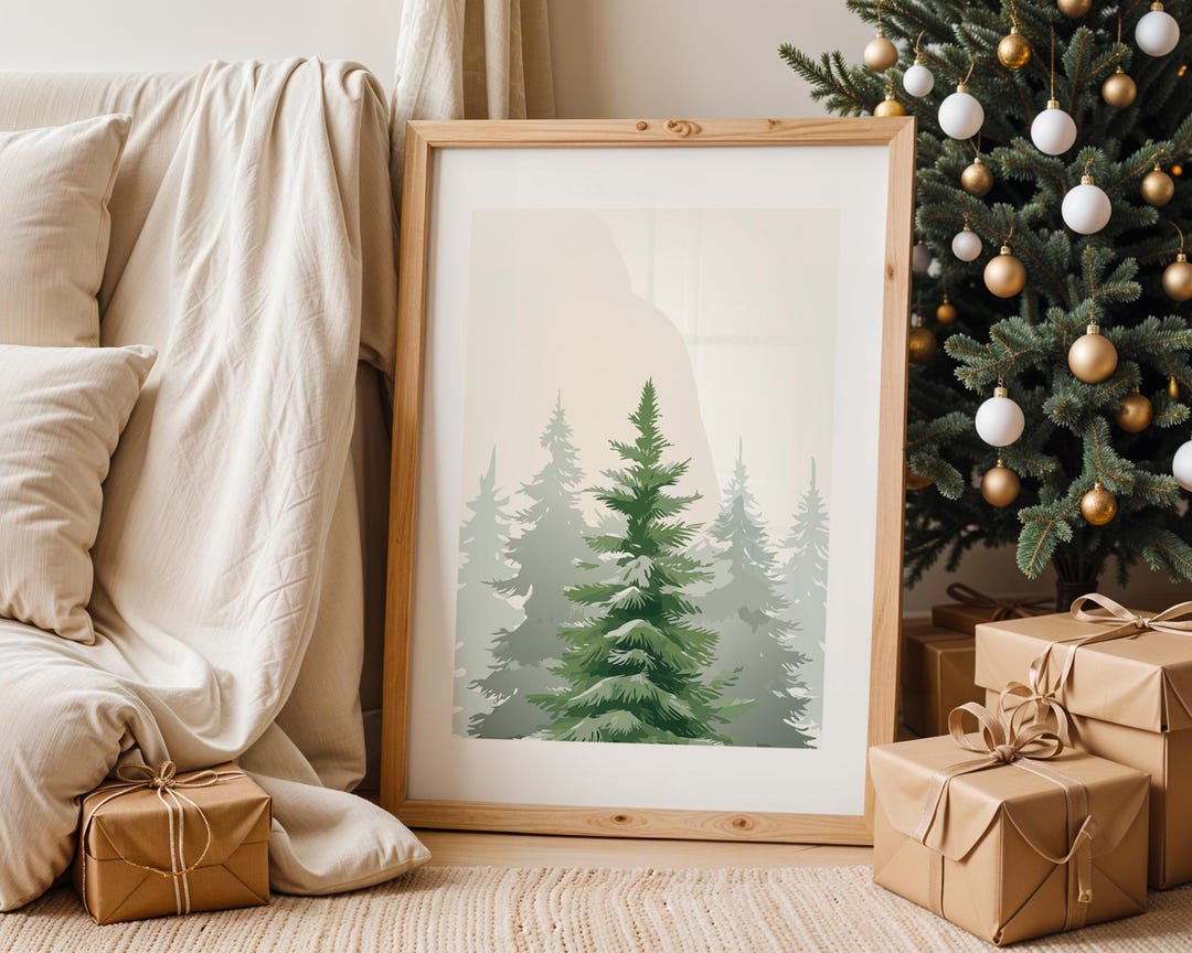 Toned Trees Illustration Print | Digital Downloadable Wall Art | Trendy ...