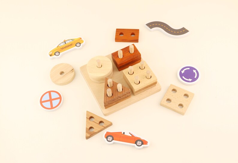 Personalized Wooden Geometric Shapes Paired With Nested Column Blocks ...