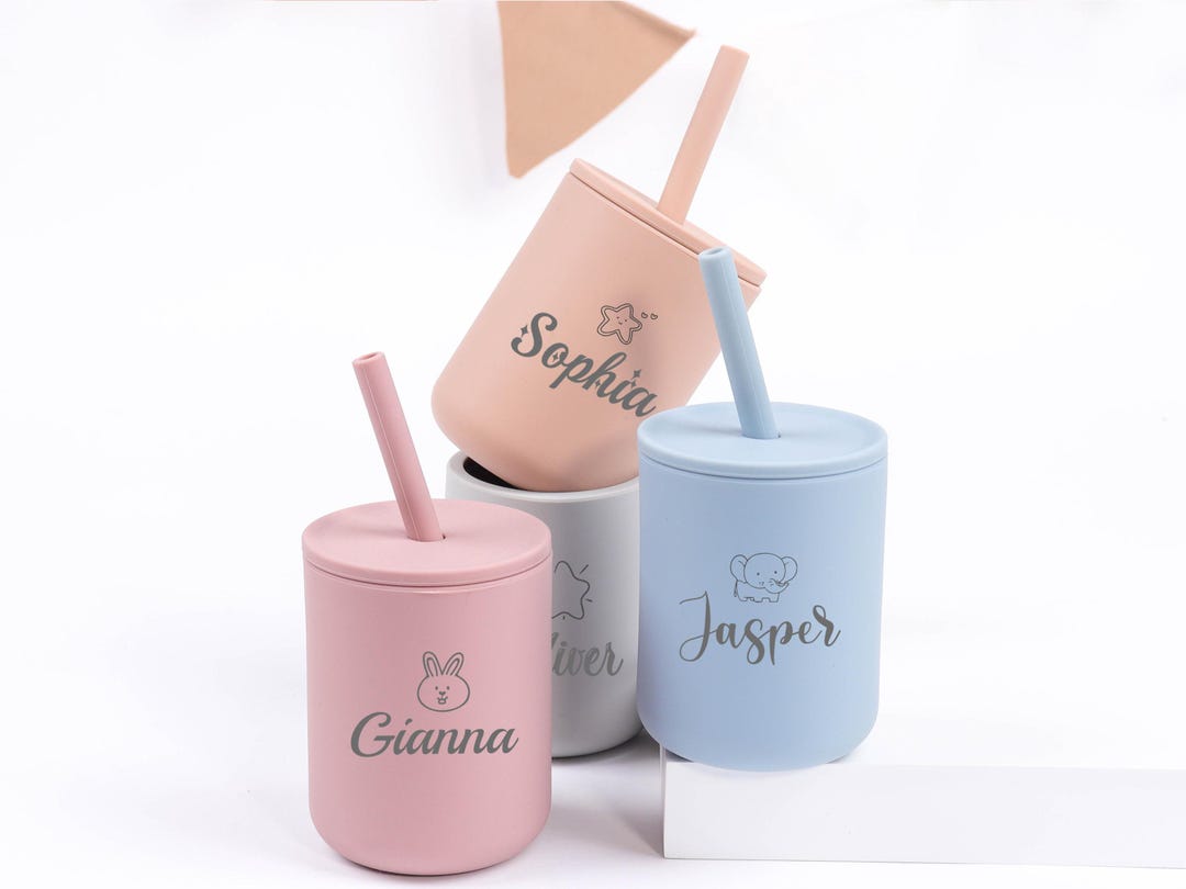 Custom Name Silicone Sippy Cup: Engraved Toddler Training Cup - Etsy