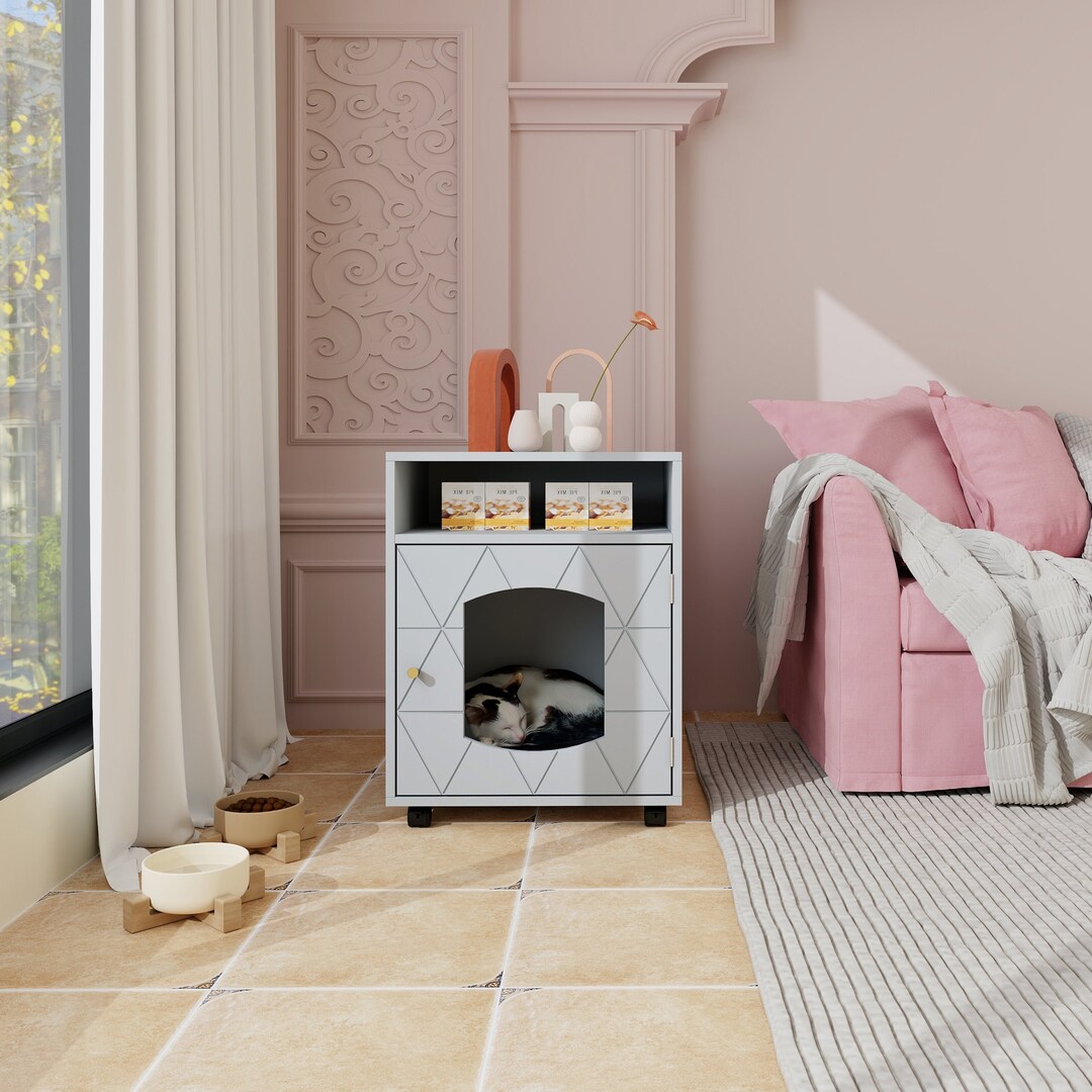 Stella Minimal Side Table Cat House for Living Rooms - Etsy