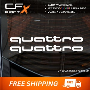 2 X AUDI QUATTRO A4 S4 S3 S5 Tt S7 Rs Vinyl Sticker Decal for Car/boat ...