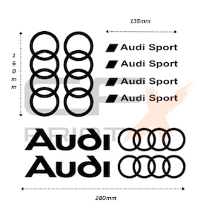 8 X AUDI DECAL SET S Line Racing Vinyl Sticker Decal for Car - Etsy