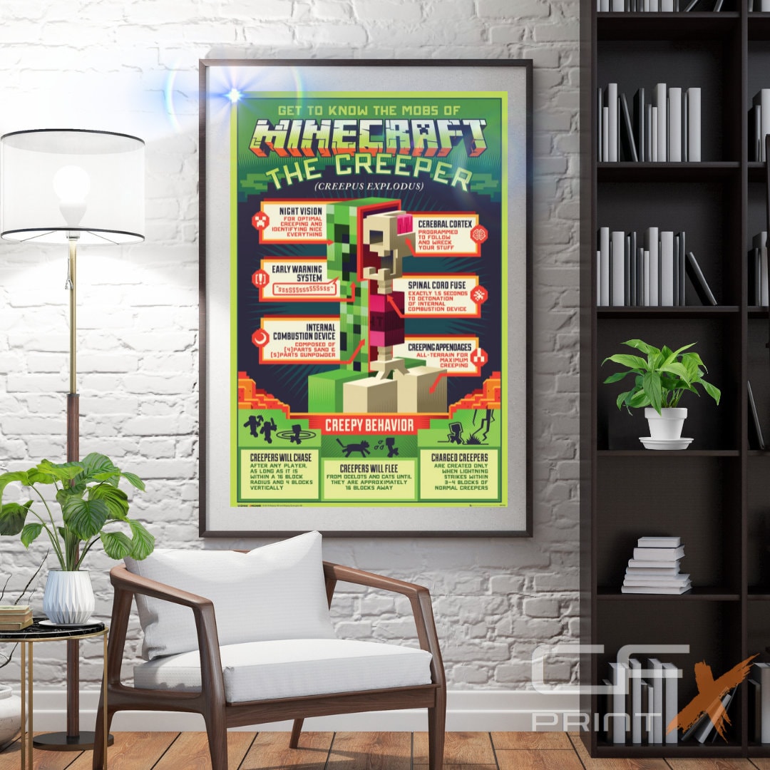 MINECRAFT CREEPER MOBS Art Gaming Poster Print High Quality - Etsy