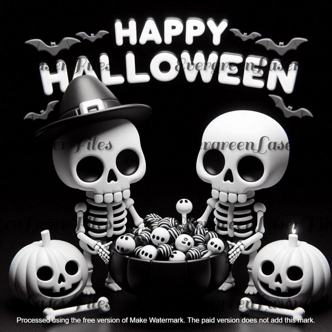 Cute Halloween Skeletons Laser File! Diode, C02, Fiber - Etsy