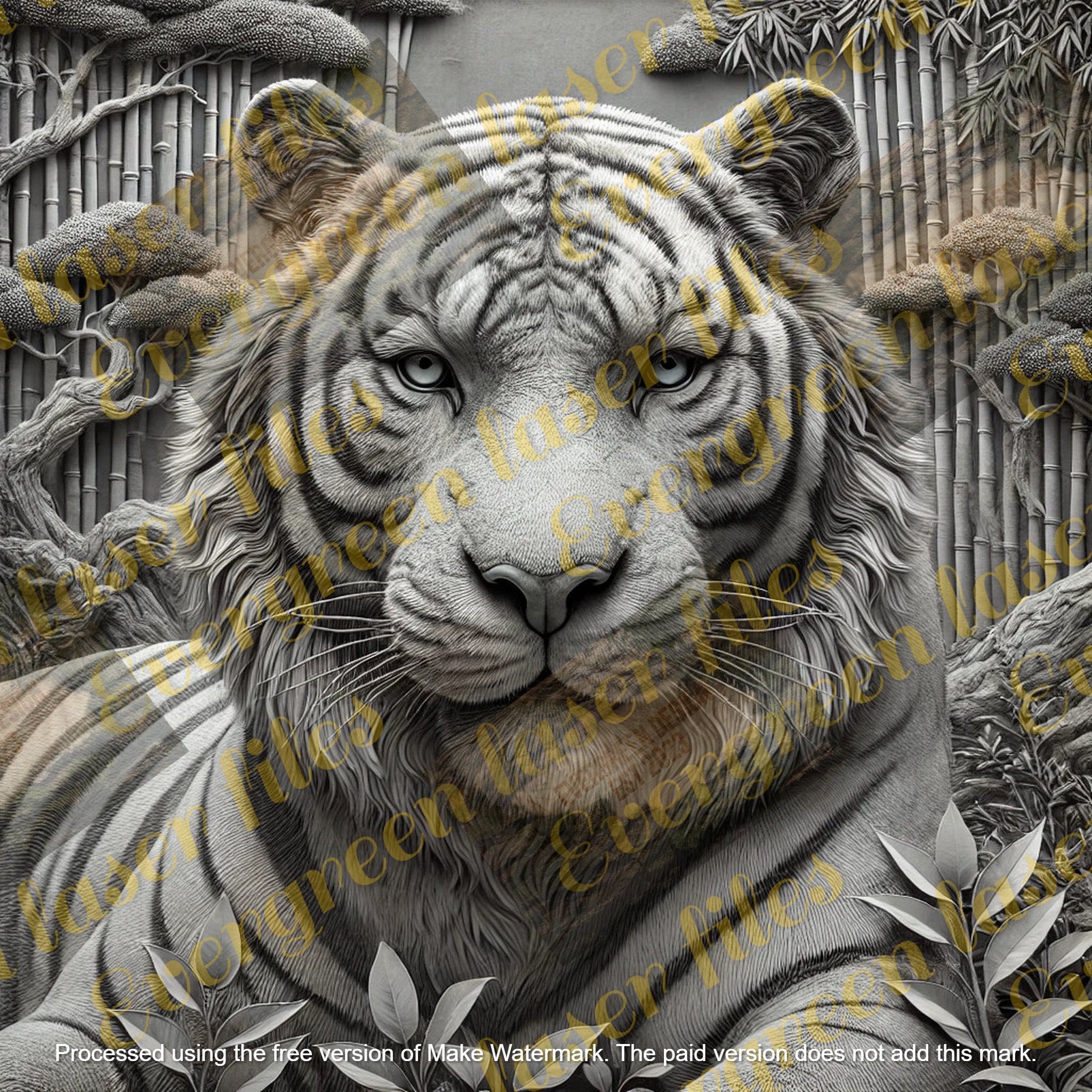 3D Tiger Laser File for Wood, Diode and C02 Lasers. - Etsy