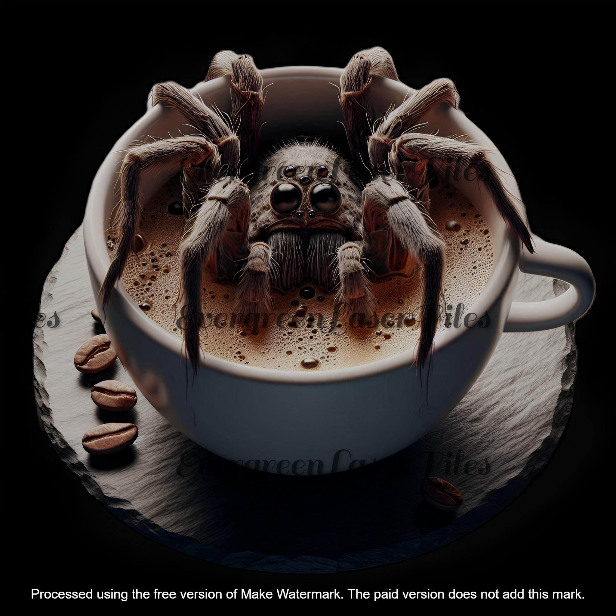 Spider Prank Coffee 3D Illusion Laser File Diode, C02, Fiber - Etsy