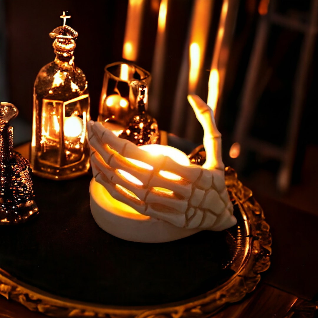 Skeleton Hand Candle Holder, Gothic Candle Holder, Candle Stick Holder ...