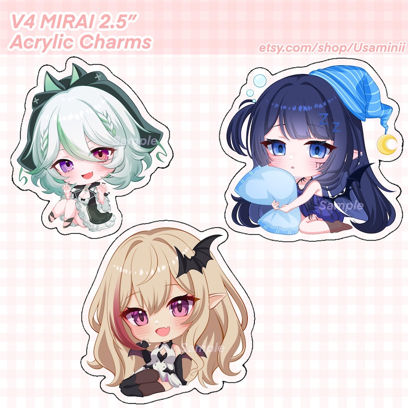 Mirai Vtuber Acrylic Charms: Alias Anono, Kou Mariya, Rem Kanashibari ...