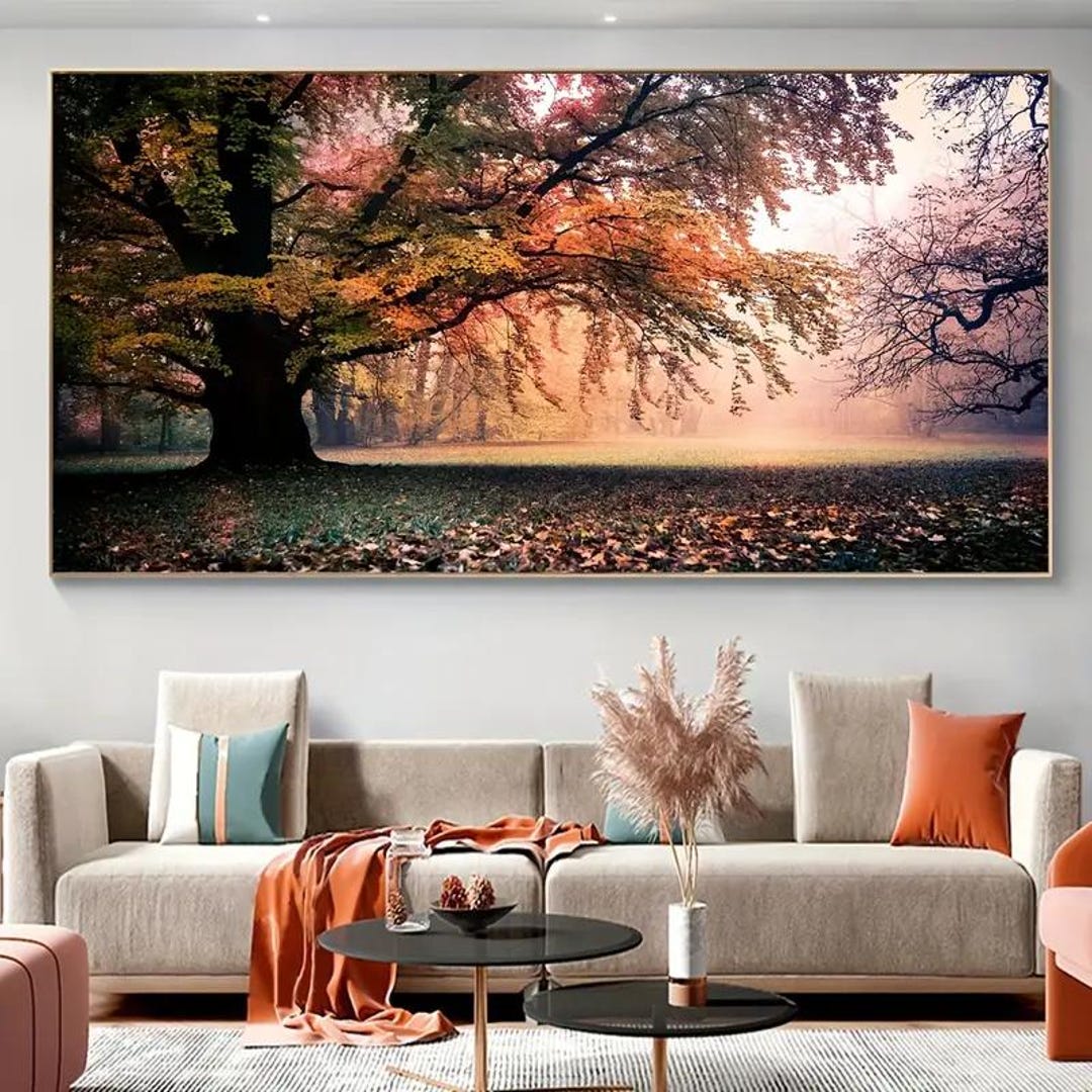 LED Autumn Tree Wall Art: Crystal Porcelain Home Decor - Etsy