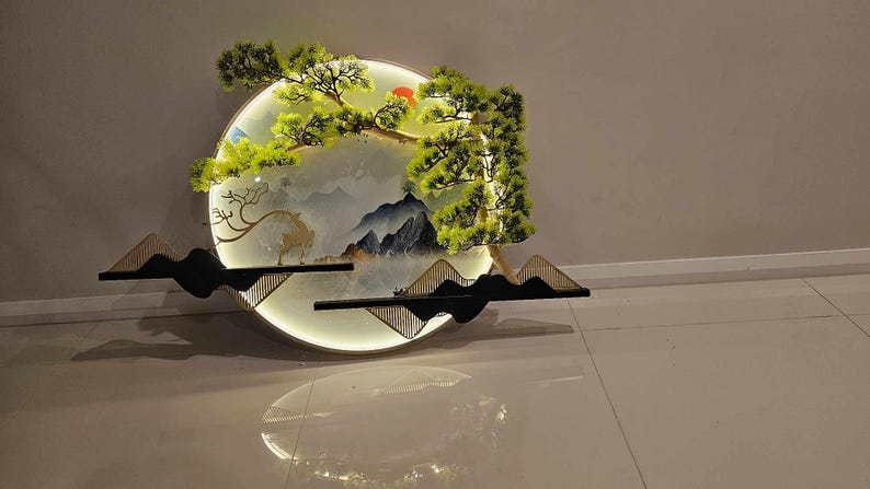 LED Crystal Porcelin and 3D Bonsai Tree Wall Art Home Decor - Etsy