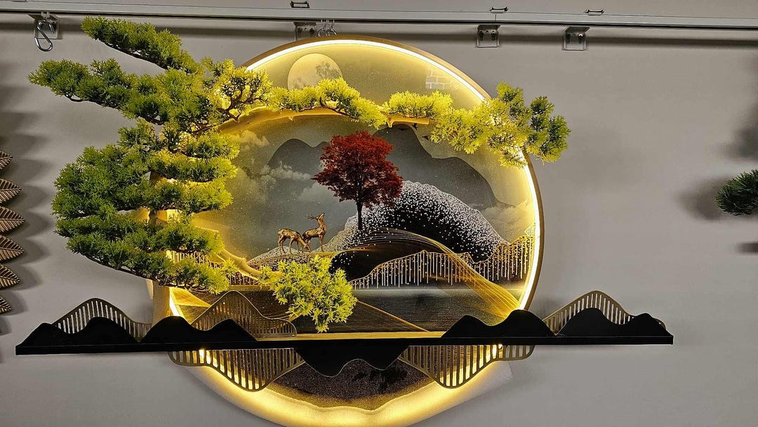 LED Crystal Porcelin and 3D Bonsai Tree Wall Art Home Decor - Etsy