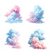 Pastel Cloud Clipart Set, Pastel Clouds Anime Style, Dreamy Sky ...