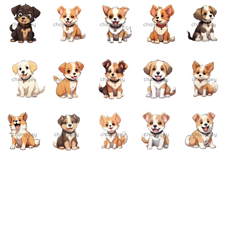 Cute Dog Clipart, Adorable Puppy Clipart for Digital Projects, Digital ...