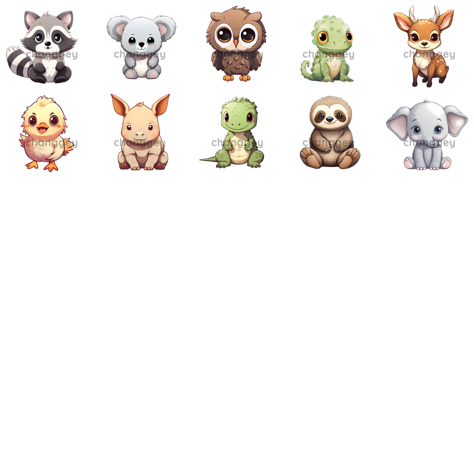 Cute Animal Clipart, Adorable Animals Clipart for Digital Projects ...