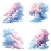 Pastel Cloud Clipart Set, Pastel Clouds Anime Style, Dreamy Sky ...