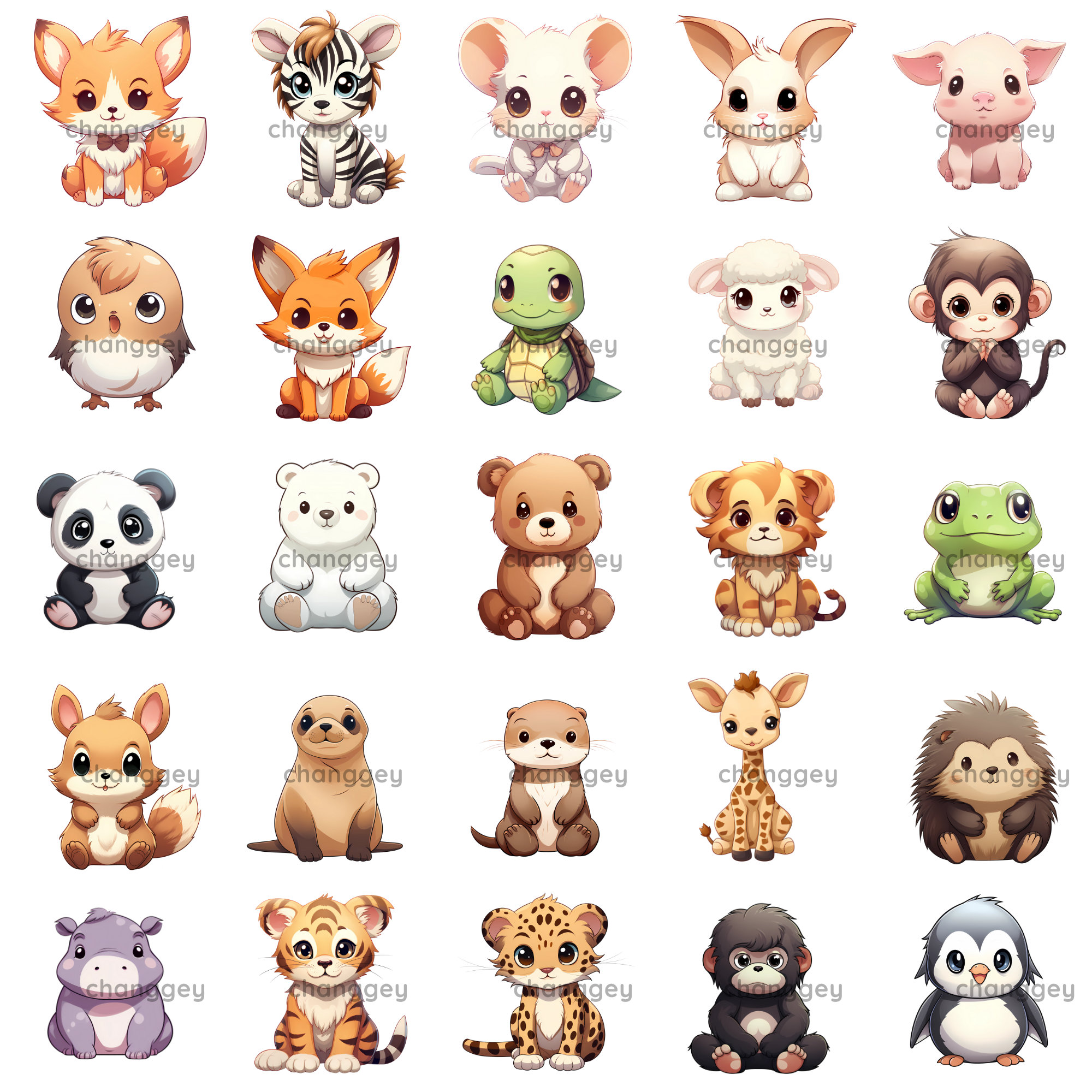 Cute Animal Clipart, Adorable Animals Clipart for Digital Projects ...