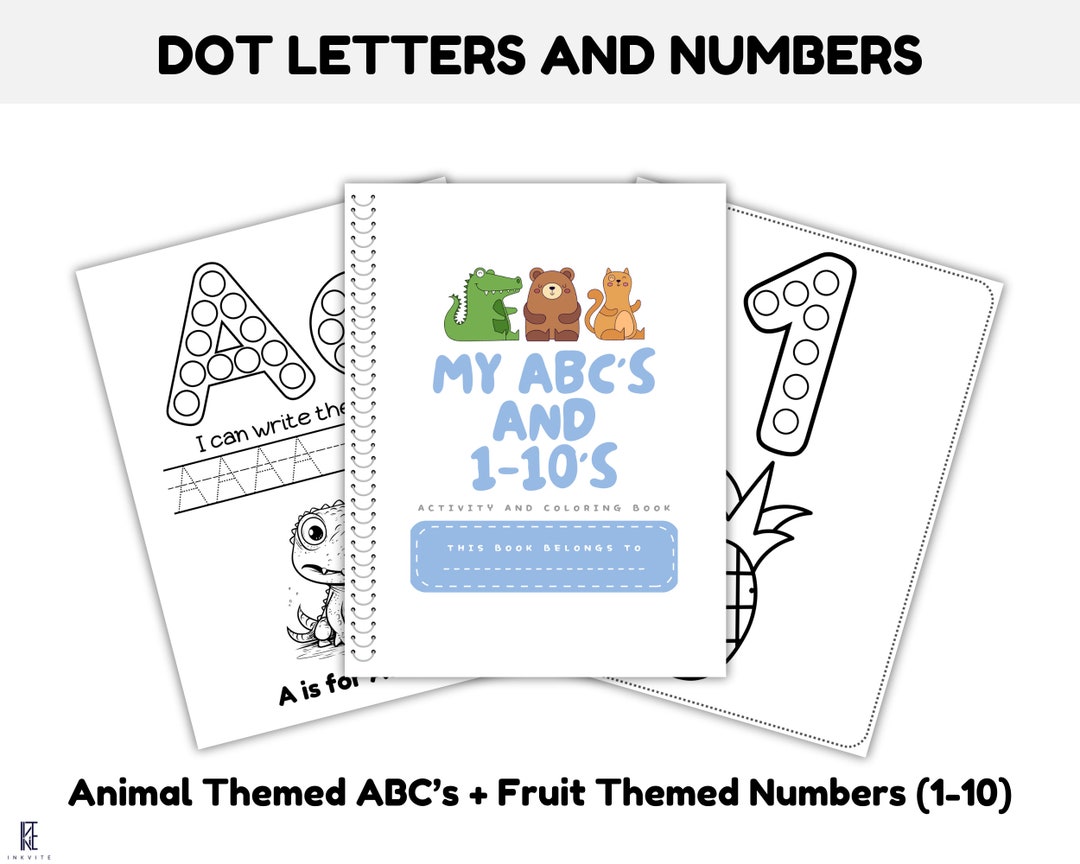 Alphabet, Numbers, Dot Marker Activity, Trace the Letter Activity ...