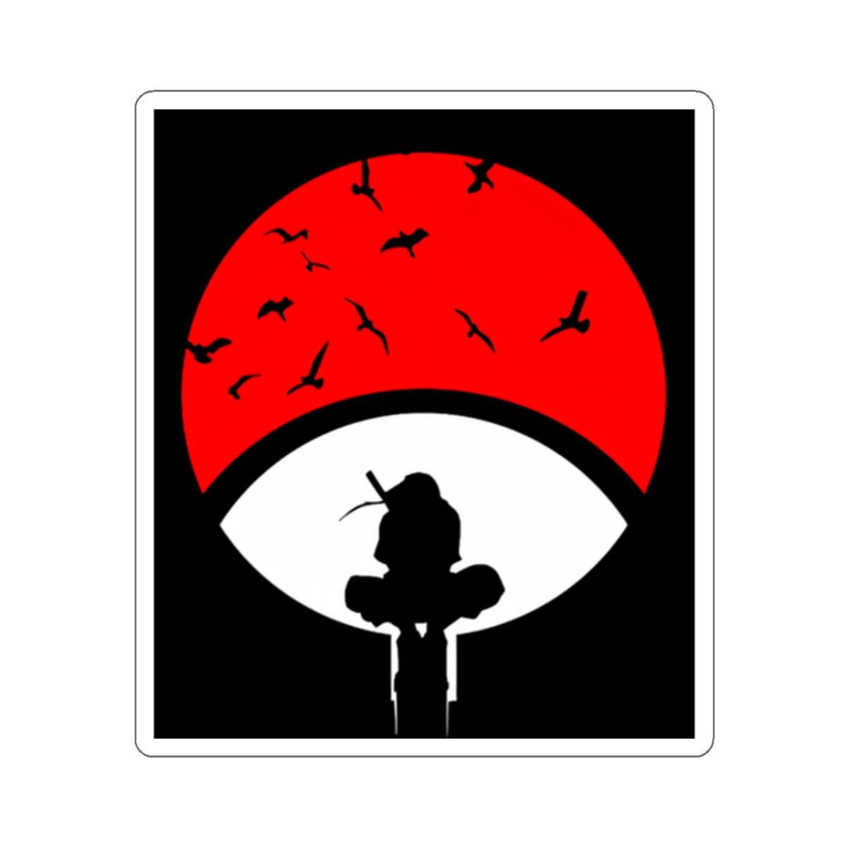 Itachi Uchiha Kiss Cut Sticker Sharingan Eyes & Stylish Anime Aesthetic ...
