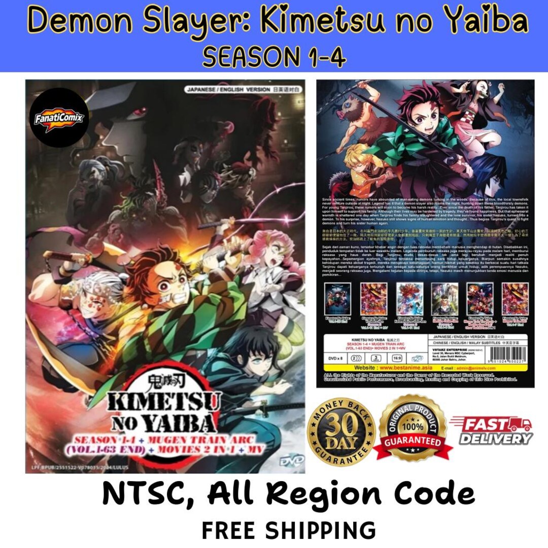 Anime DVD Demon Slayer: Kimetsu No Yaiba Season 1-4 NTSC, All Region ...