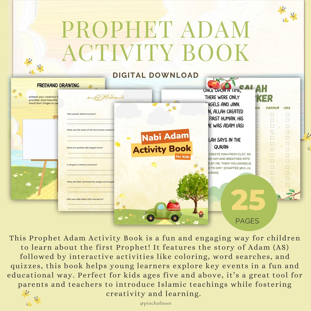 Prophet Adam Activity Book Islamic Activity Book for Kids Ramadan ...