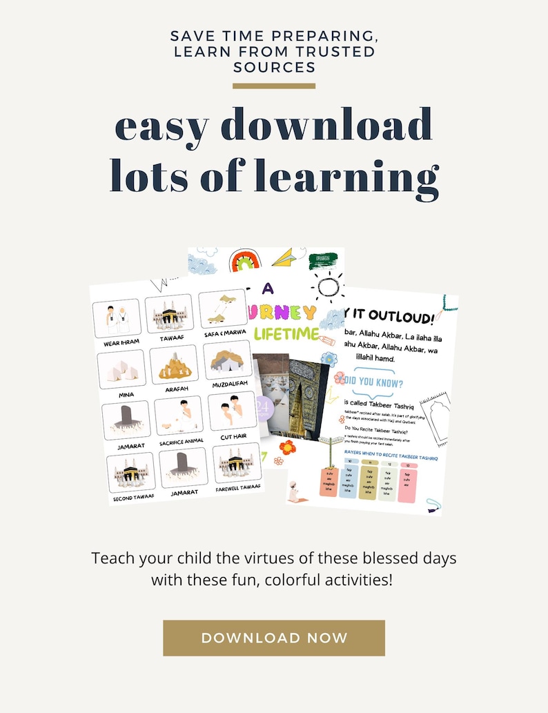 Hajj and Dhul Hijjah Activity Book for Kids, Printable Islamic Workbook ...