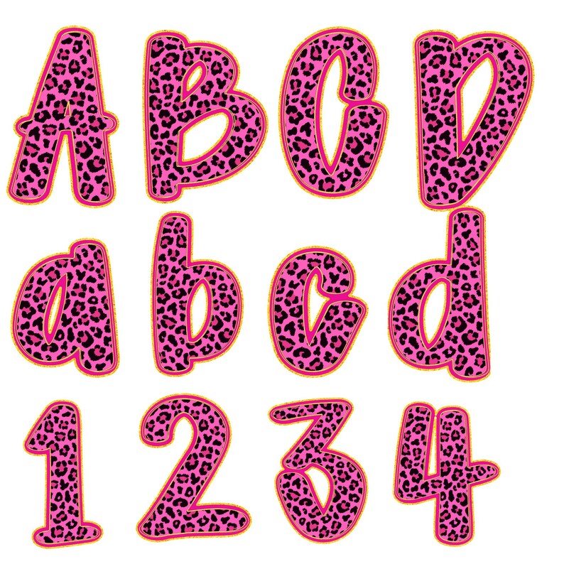 Pink Leopard Alphabet PNG Bundle, Breast Cancer Awareness Letters, Pink ...