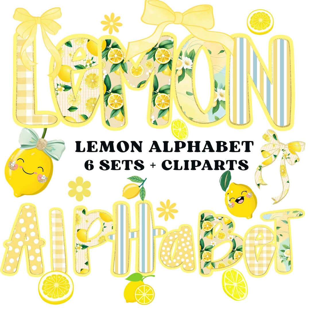 Lemon Alphabet, Lemmon Summer, Alpha Pack Doodle, Lemons Png, Lemon ...