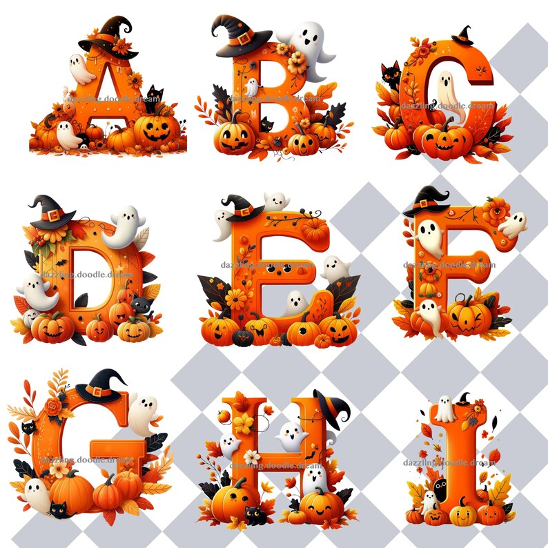Halloween Alphabet, Halloween Decor, Cute Ghost, Halloween Letters ...