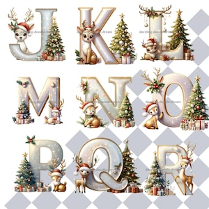 Christmas Alphabet PNG, Christmas Letters Clipart, Christmas Reindeer ...