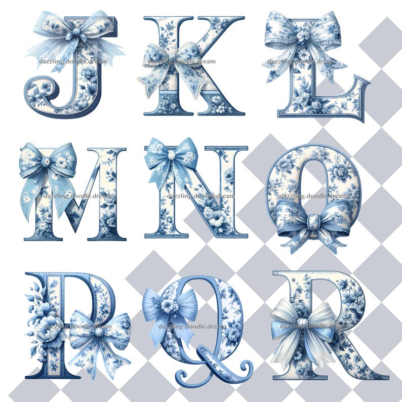Chinoiserie Letters, Chinoiserie Png, Blue Toile Letters, Coastal ...