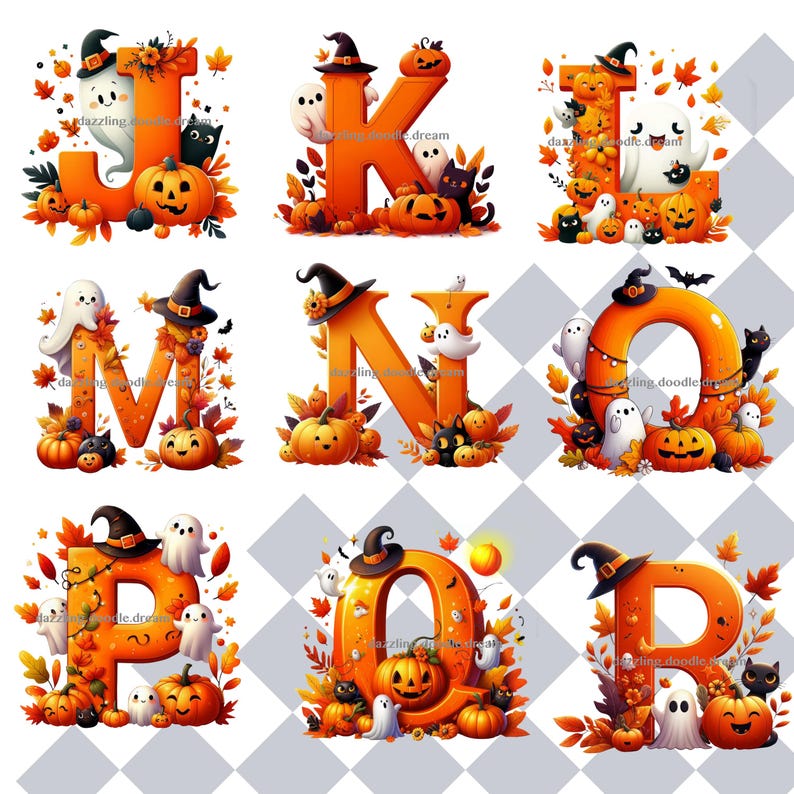 Halloween Alphabet, Halloween Decor, Cute Ghost, Halloween Letters ...