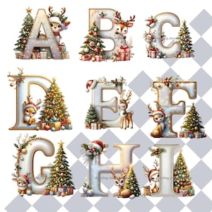 Christmas Alphabet PNG, Christmas Letters Clipart, Christmas Reindeer ...