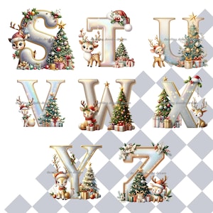 Christmas Alphabet PNG, Christmas Letters Clipart, Christmas Reindeer ...