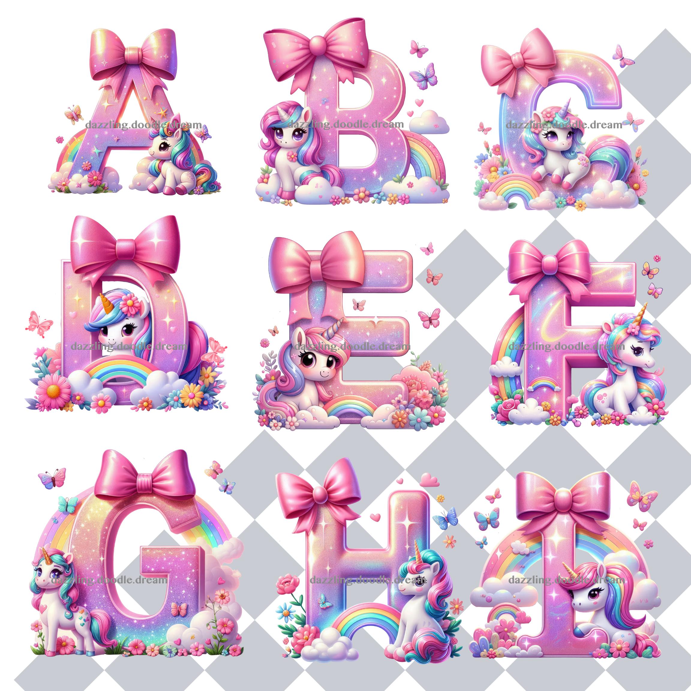 Unicorn Letters, Unicorn Alphabet, Alphabet Png, Unicorn Clipart ...