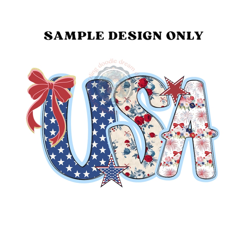 4th of July Alphabet PNG: Patriotic Doodle Letters (digital Download ...