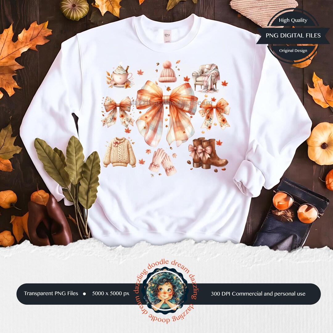 Fall Coquette Bow Png, Retro Fall Basics Png, Autumn Coquette, Autumn ...