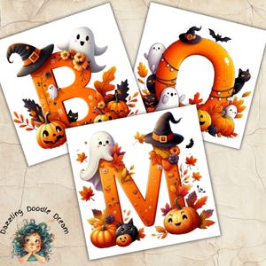 Halloween Alphabet, Halloween Decor, Cute Ghost, Halloween Letters ...