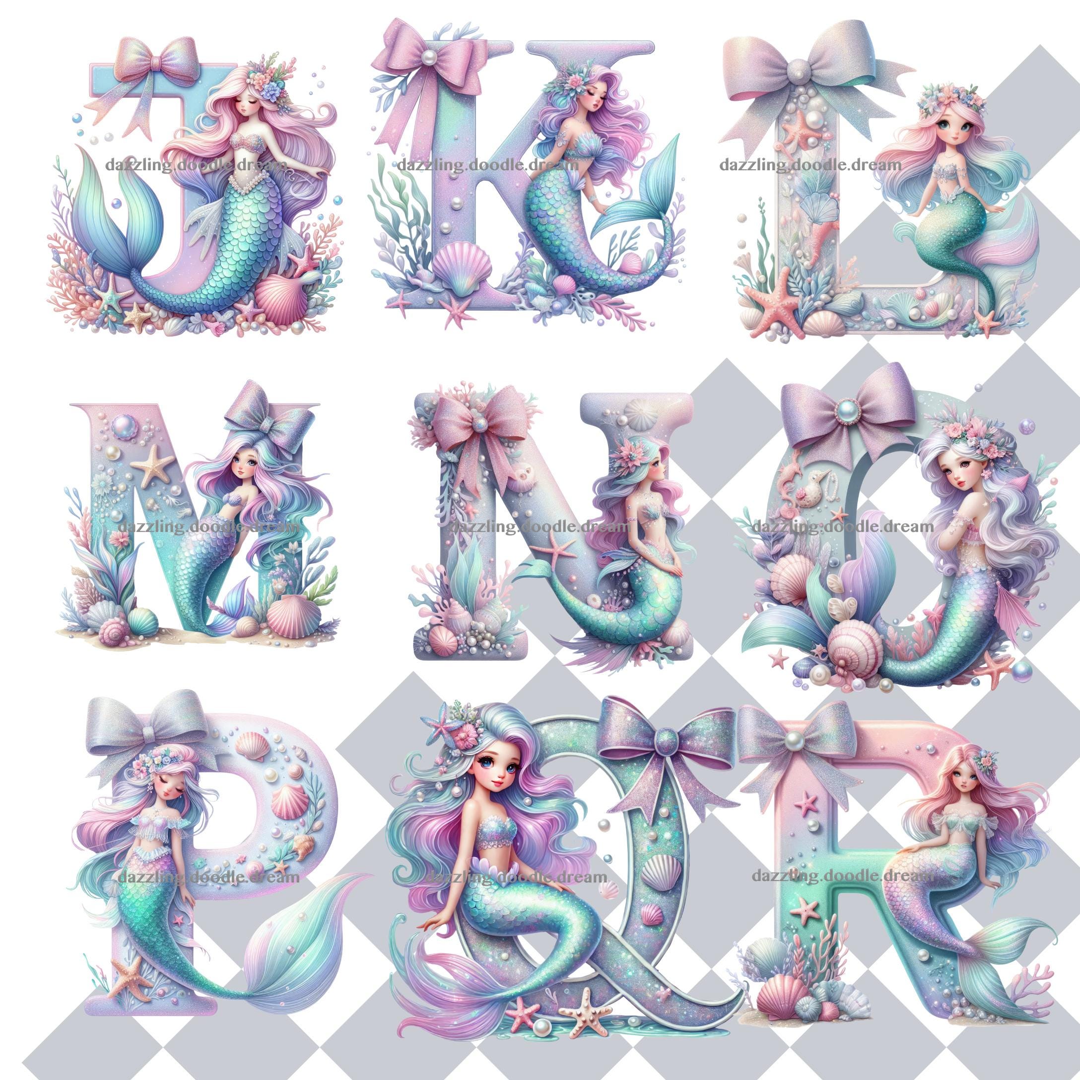 Mermaid Letters, Mermaid Alphabet, Mermaid Png, Mermaid Clipart ...