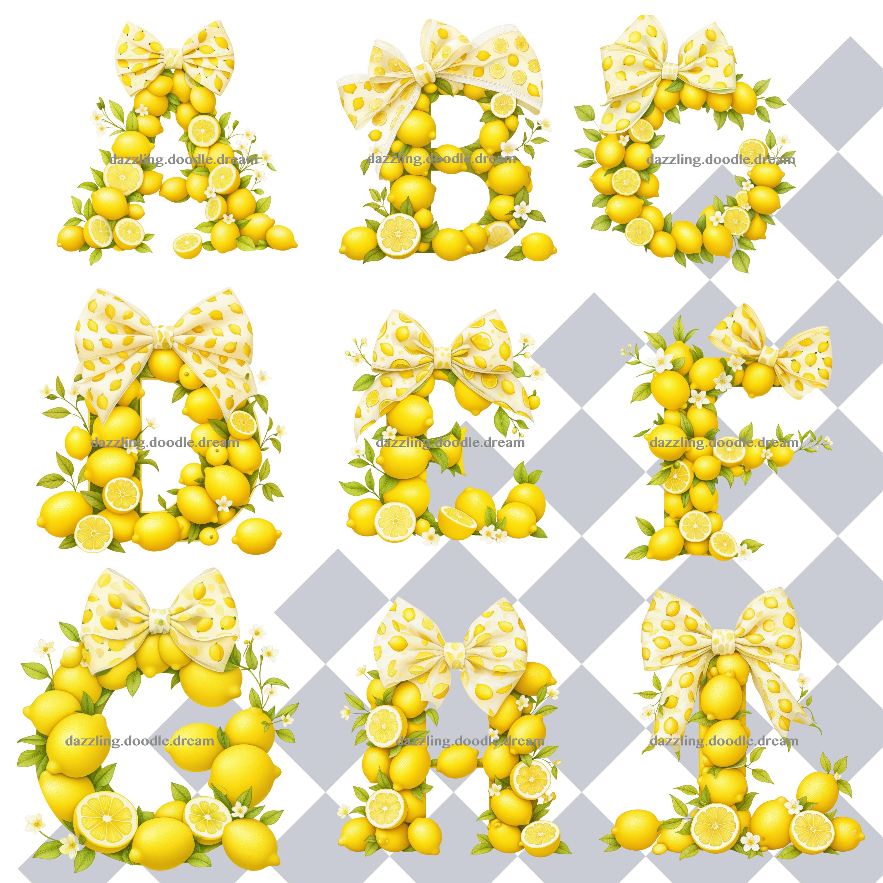 Lemon Clipart, Lemon Alphabet, Lemon Png, Summer Lemon, Lemon Decor ...