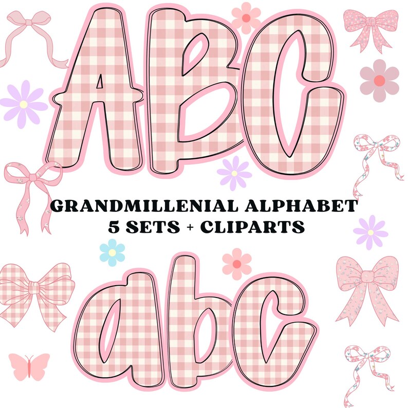 Grandmillenial Png, Floral Alphabet, Preppy Designs, Alphabet Png ...