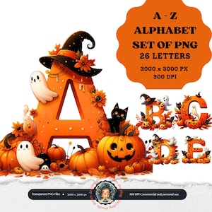 Halloween Alphabet, Halloween Decor, Cute Ghost, Halloween Letters ...