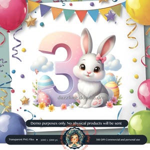 Watercolor Easter Bunny Alphabet Clipart: Kids Birthday Decor (PNG) - Etsy