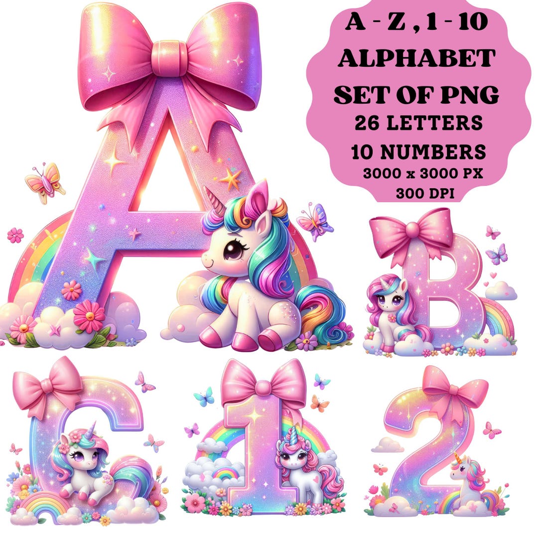 Unicorn Letters, Unicorn Alphabet, Alphabet Png, Unicorn Clipart ...