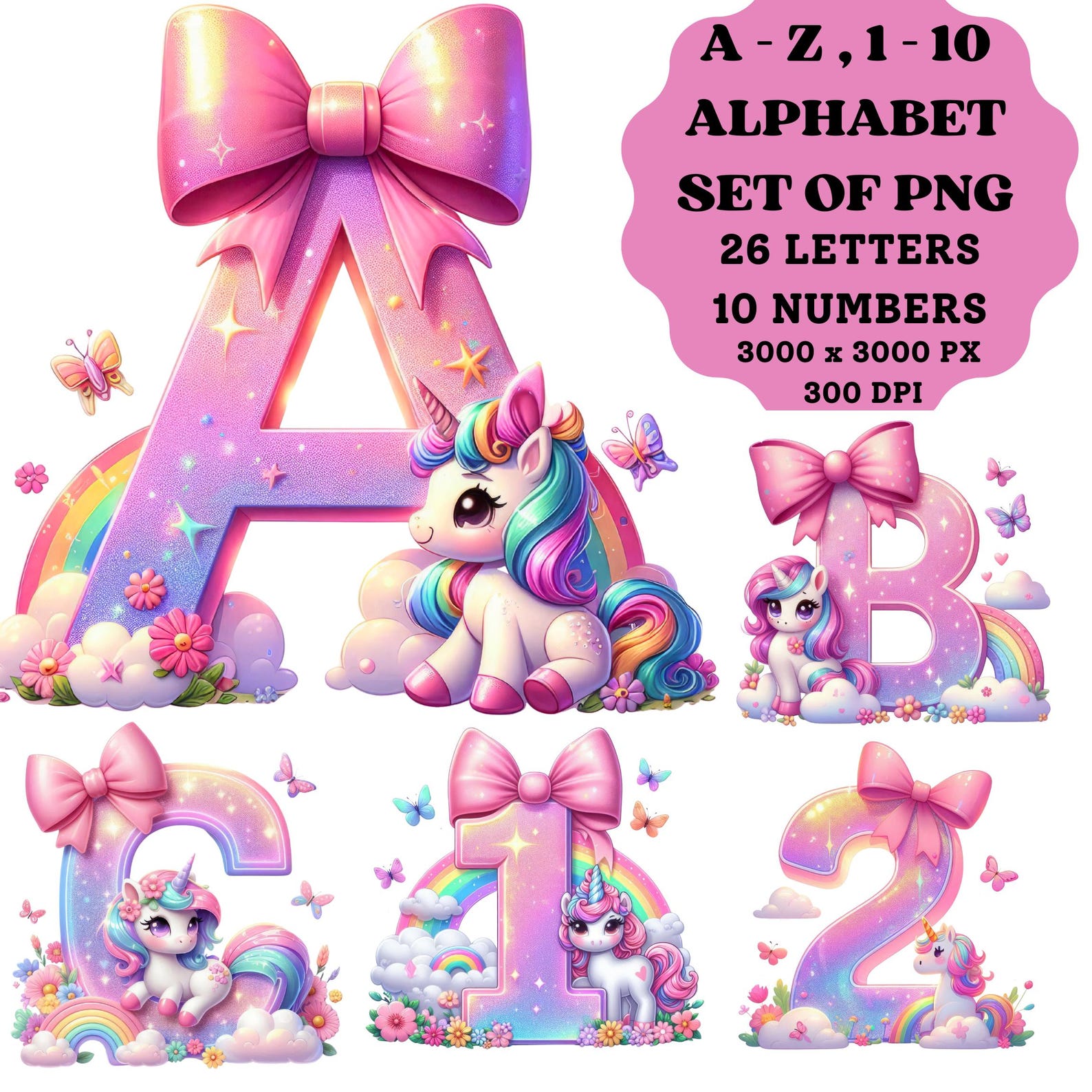 Unicorn Letters, Unicorn Alphabet, Alphabet Png, Unicorn Clipart ...