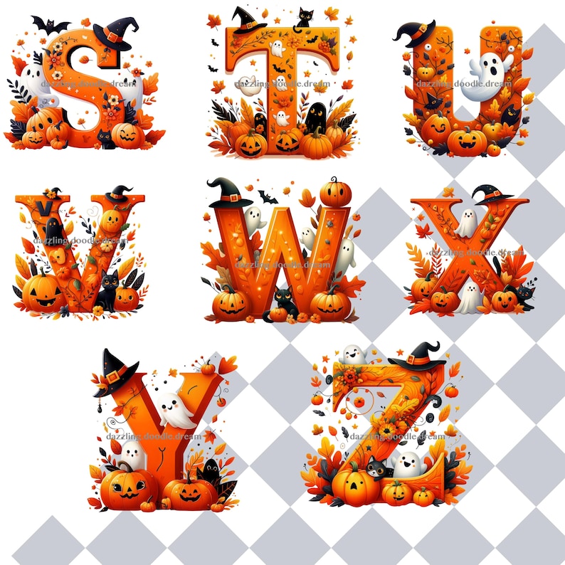 Halloween Alphabet, Halloween Decor, Cute Ghost, Halloween Letters ...