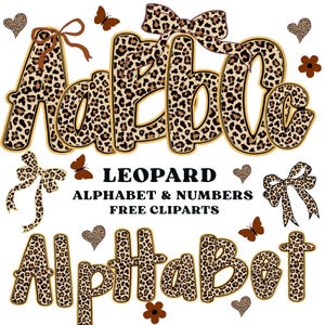 Leopard Doodle Letters Alphabet PNG Bundle, Leopard Print Letters ...