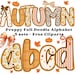 Retro Preppy Fall Floral Alphabet PNG, Grandmillennial Fall Alphabet ...