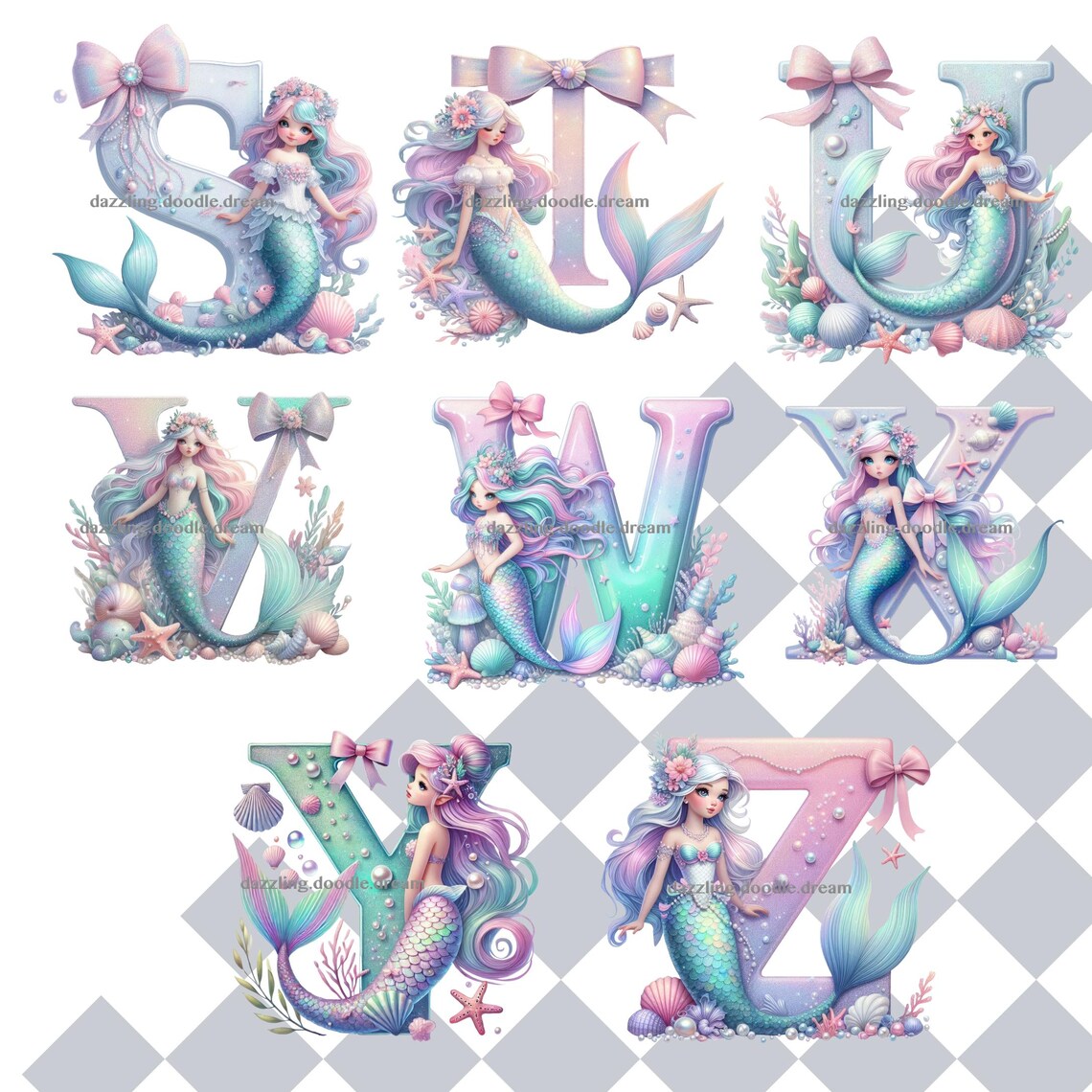 Mermaid Letters, Mermaid Alphabet, Mermaid Png, Mermaid Clipart ...